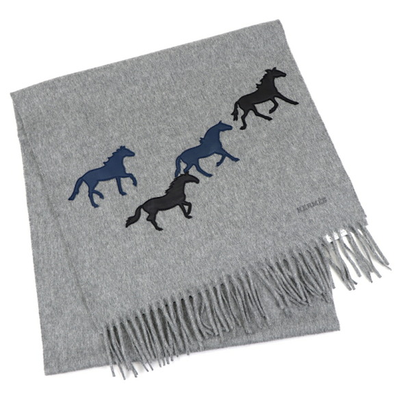 Hermes | Accessories | Hermes Horse Leather Patch Cashmere Fringe ...